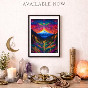 Mount Shasta Psychedelic Art Print – Root Chakra Activation, Spiritual ...