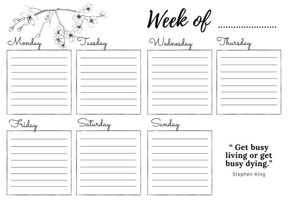 Weekly Planner Printable to Do List Digital PDF - Etsy