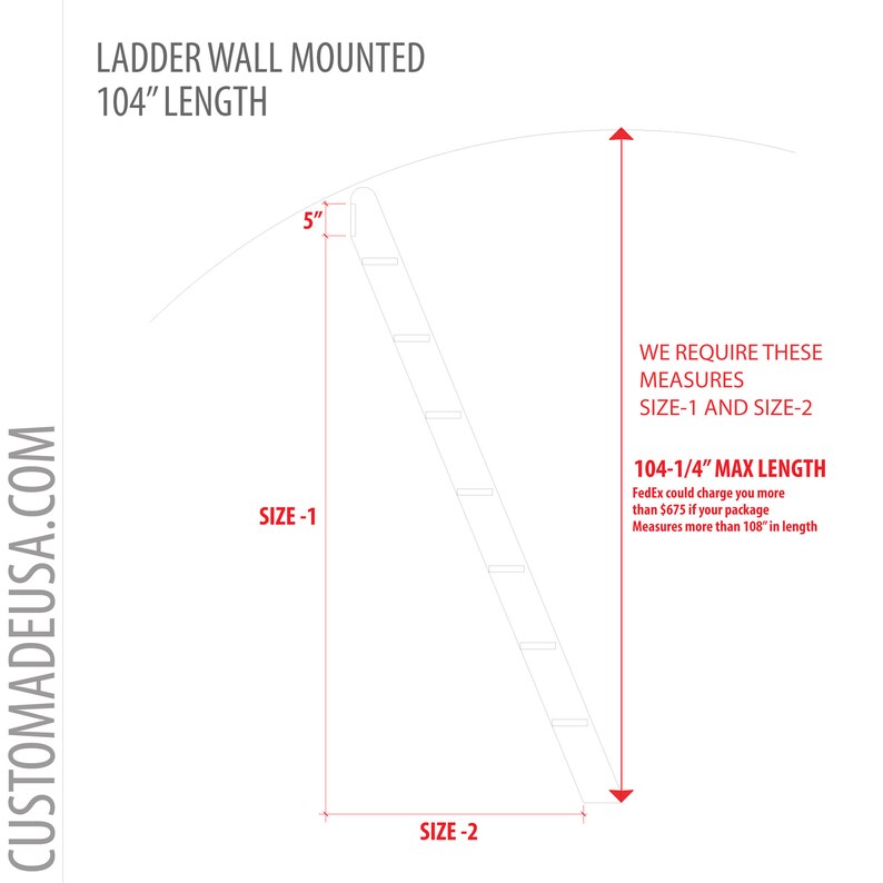 Wooden Ladder Red Oak Maple 17 Width | Etsy
