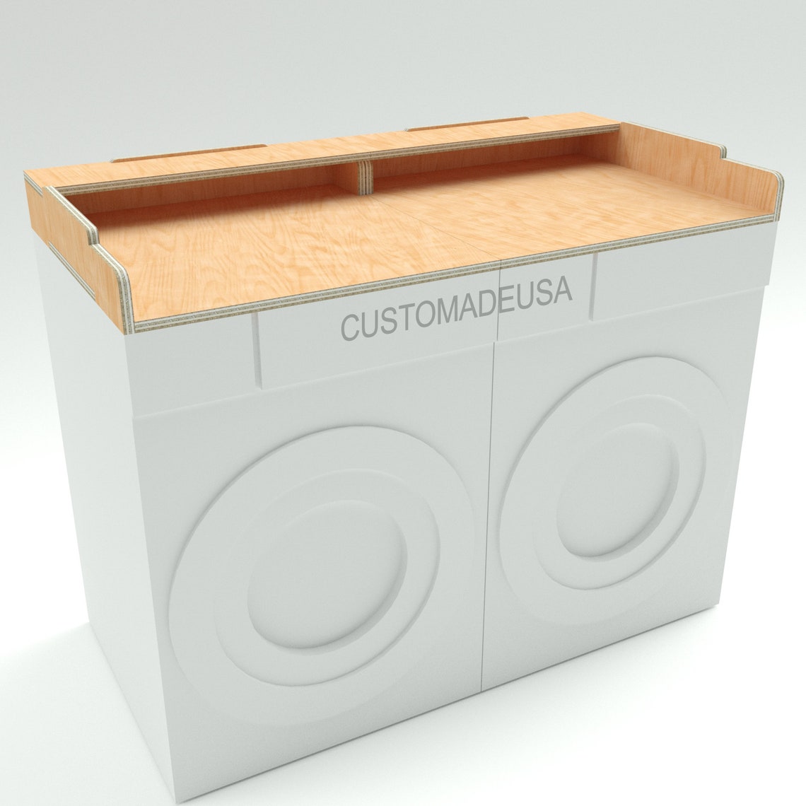 Washer Dryer Countertop With Edge Rails Custom Made Item - Etsy