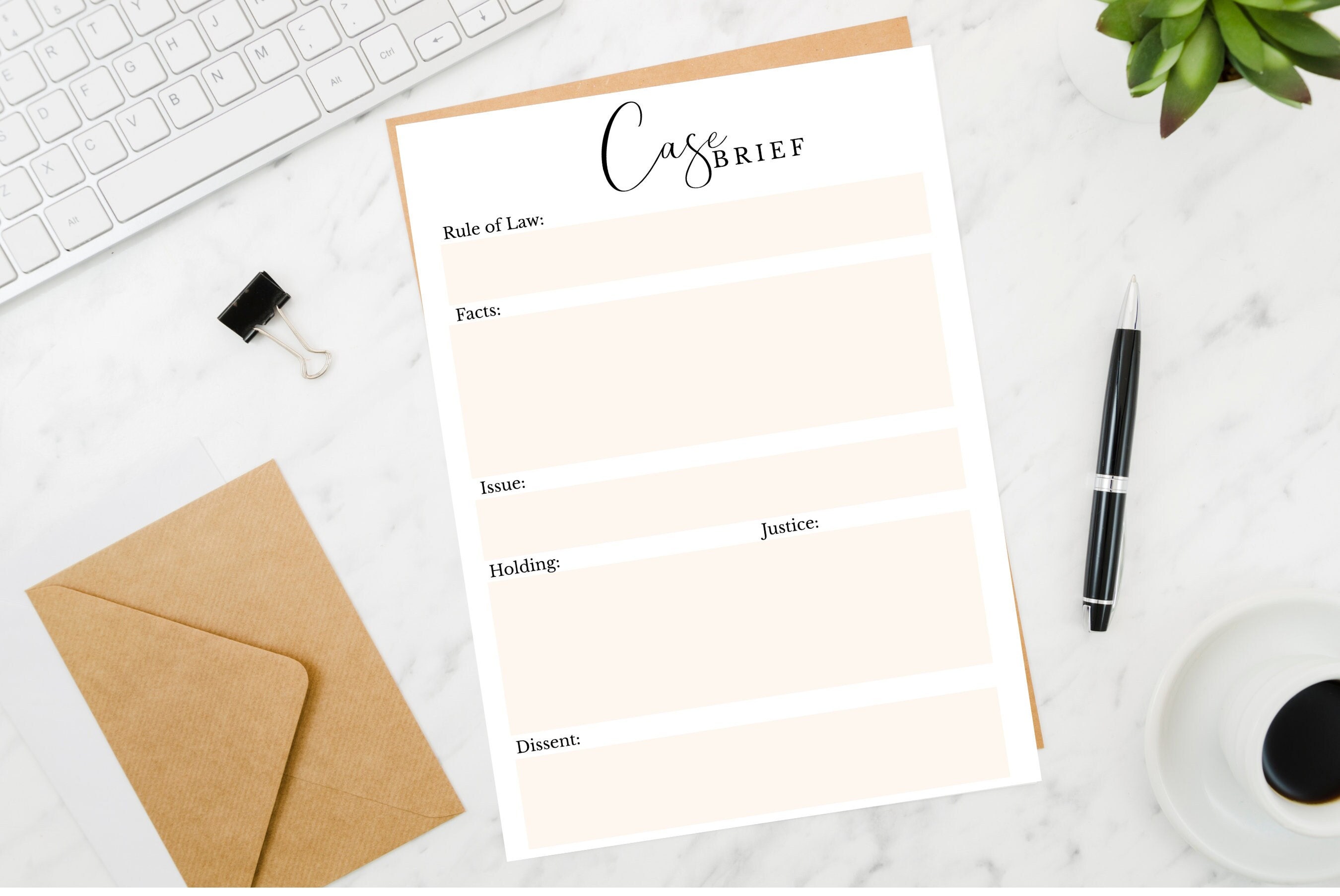 LAW SCHOOL Case Brief Template, Fully Editable Notes, Editable Notes ...