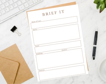 Law School Case Brief Template PRINTABLE, Great for Study Notes - Etsy