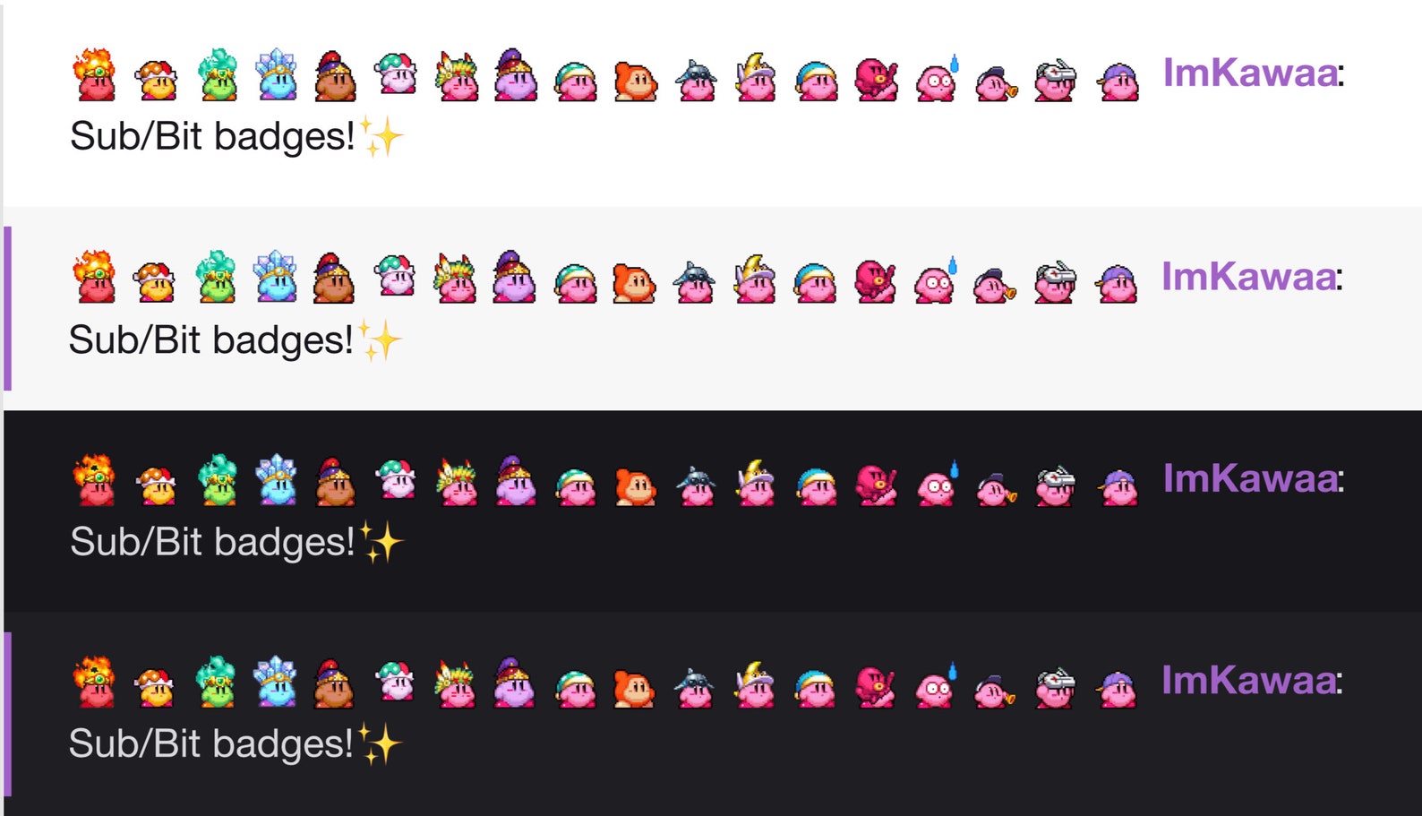 Kirby Pixel Sub or Bit Badges - Etsy