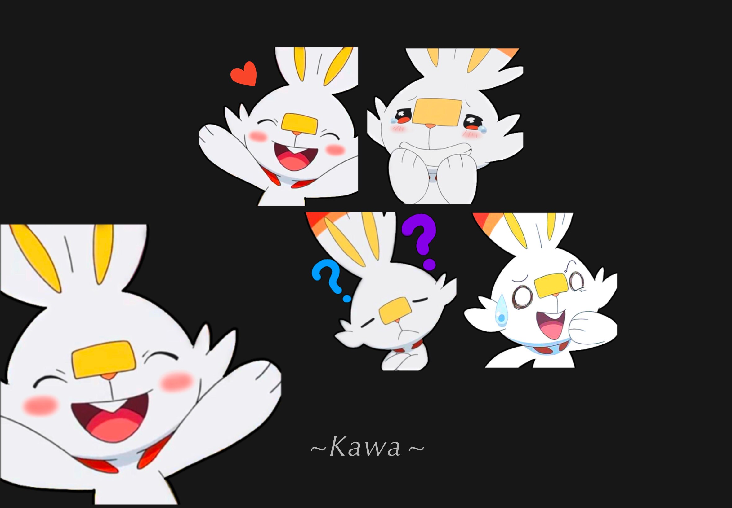 Pokemon Scorbunny Emotes - Etsy