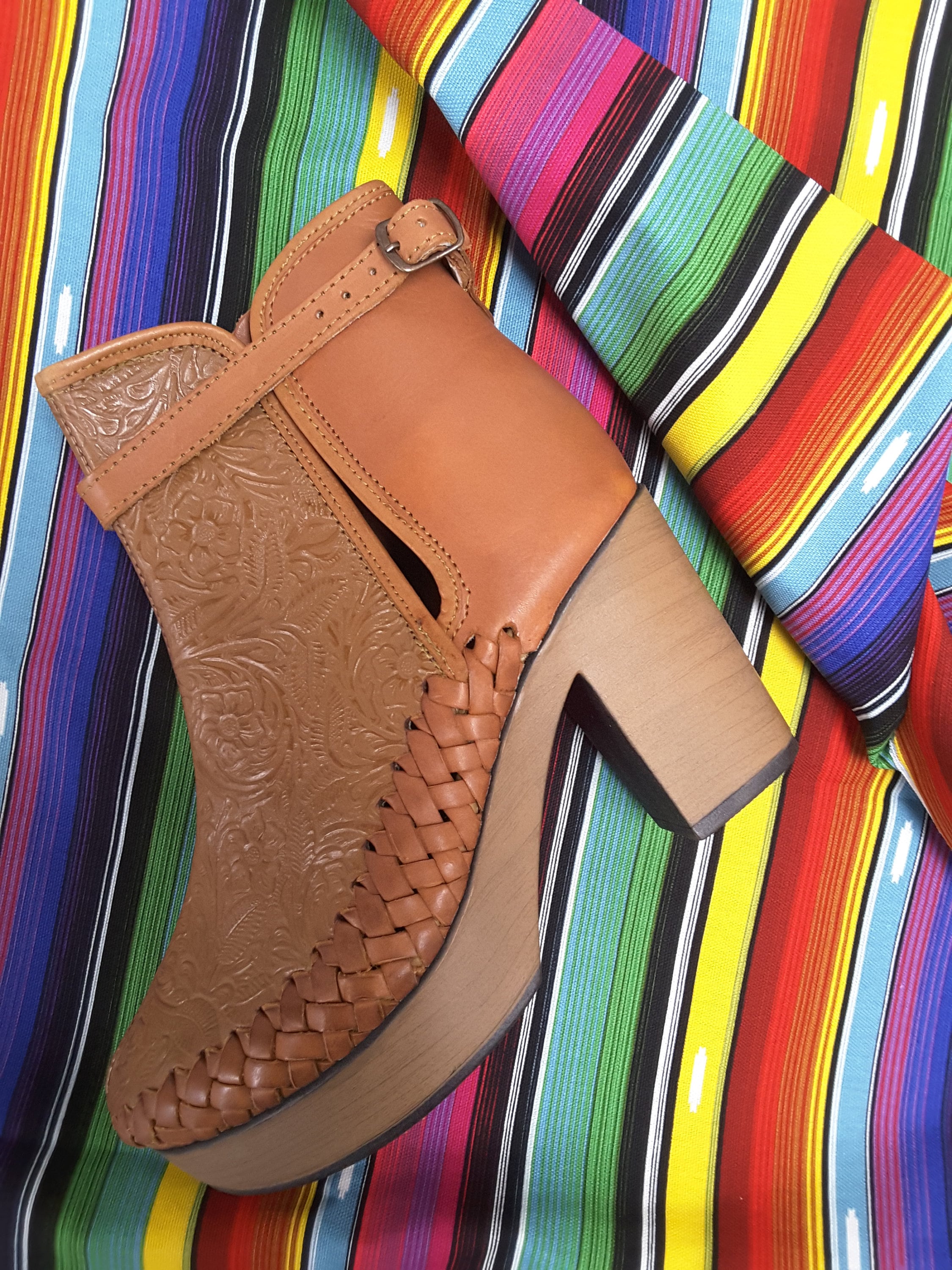 Mexican Leather Boots/ Mexican Hand Made /heeled Ankle Boots Artisan ...