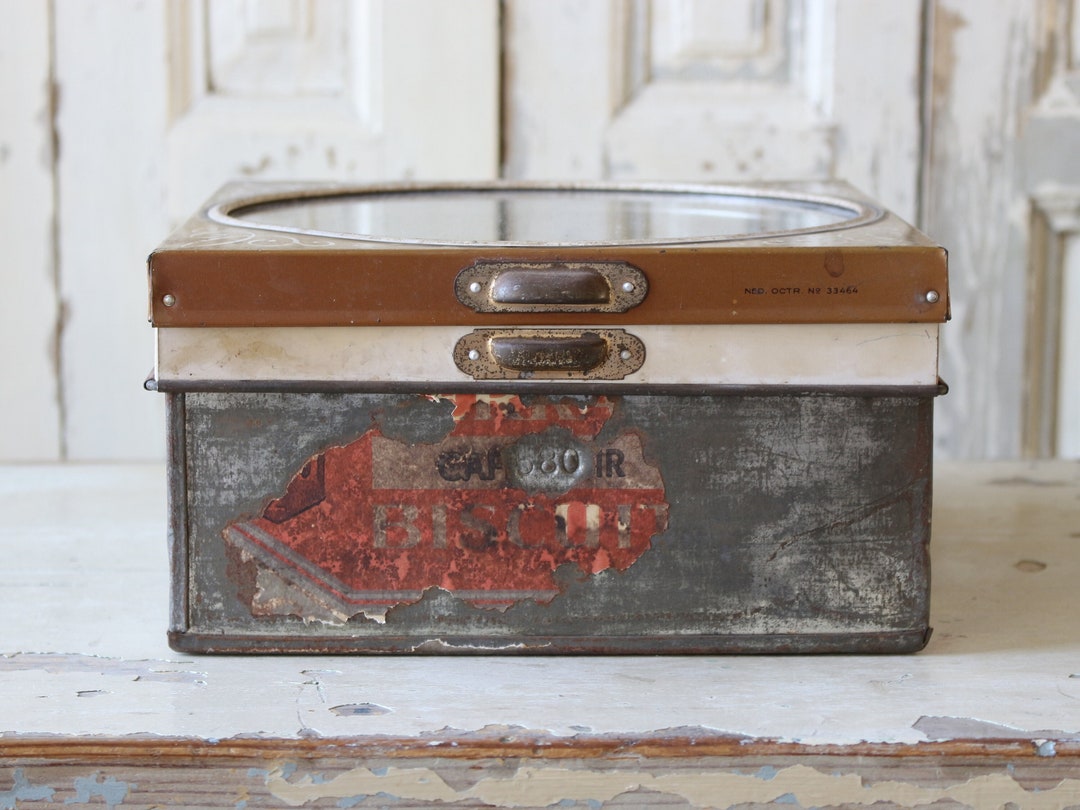 Antique Verkade's Biscuit Tin, Grocery Tin, Shop Tin With Viewing ...