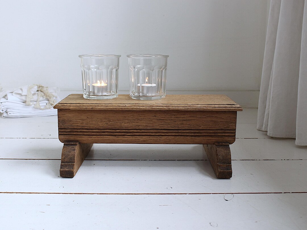 Antique Dutch Small Oak Kneeling Stool Footstool From a Church ...