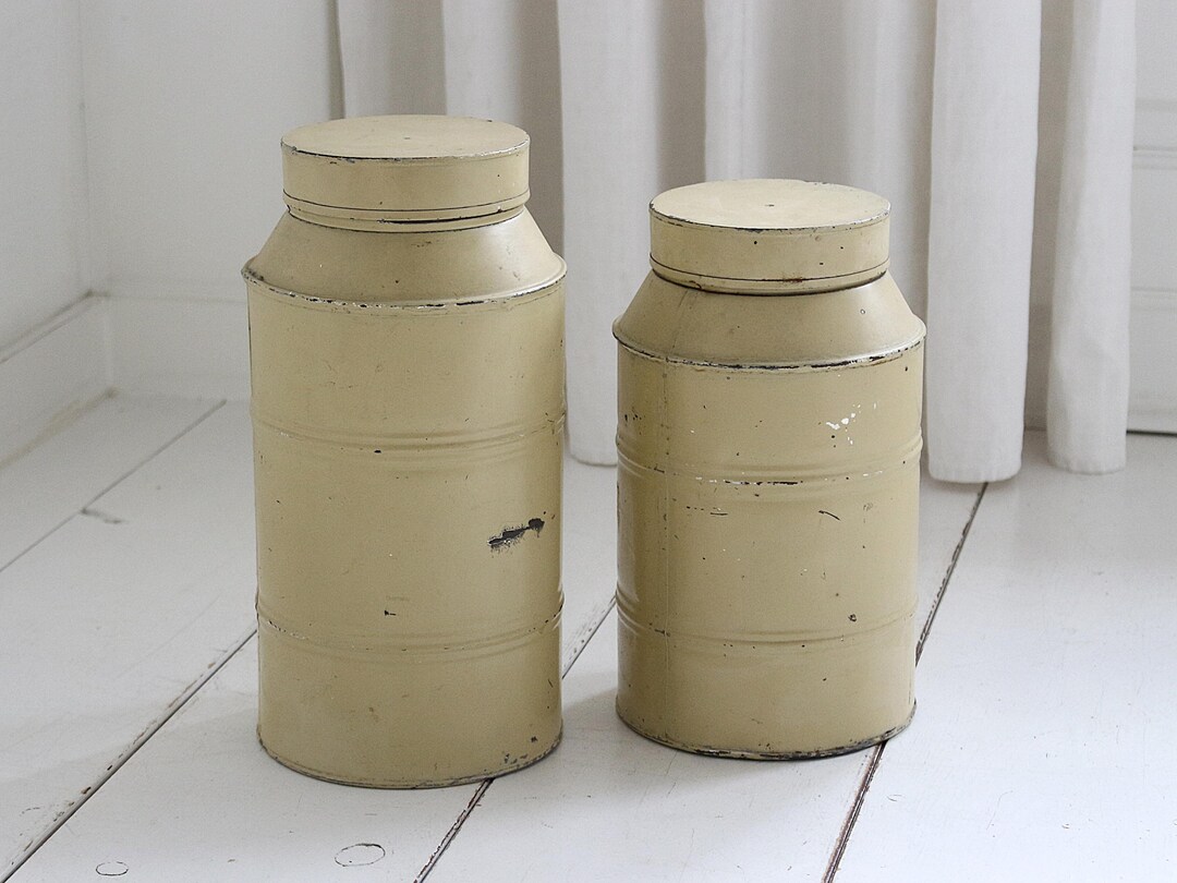 Set of 2 Antique Grocery Store Tins - Jars - Storage Shop Tins ...