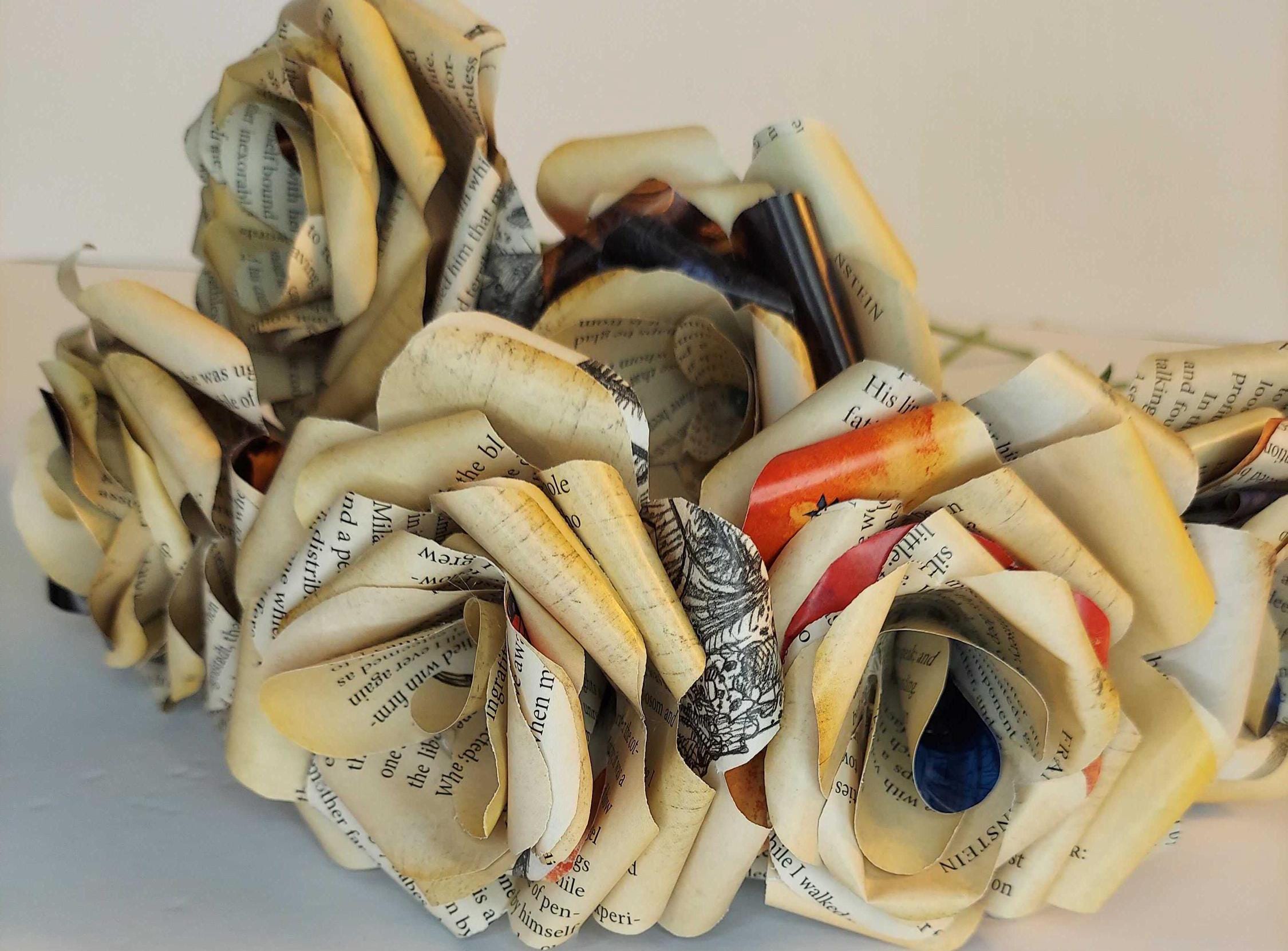Frankenstein Book Page Rose Bouquet - Etsy
