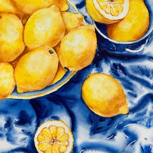 Lemons Painting Original Art Lemon Art Fruits Kitchen Art Food Wall Art ...