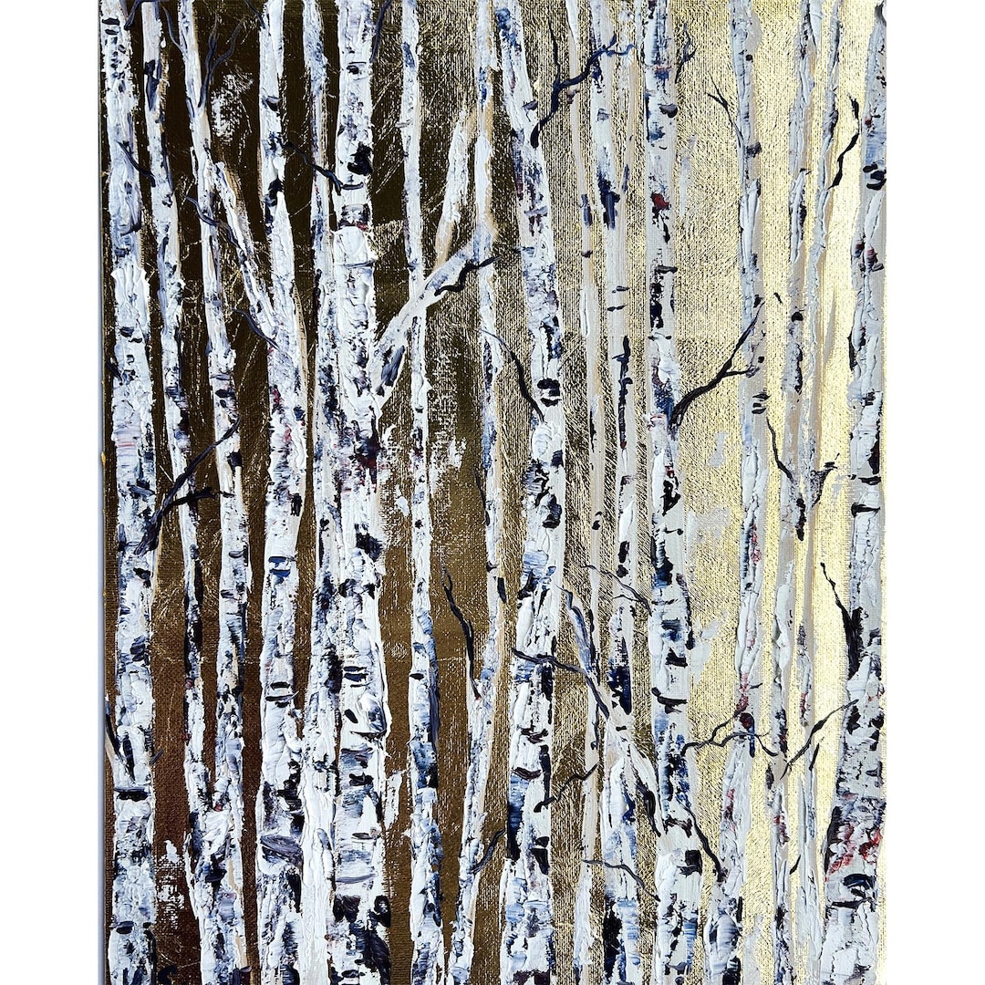 Birch Forest Painting Original Art Birch Painting Birch Trees Painting ...