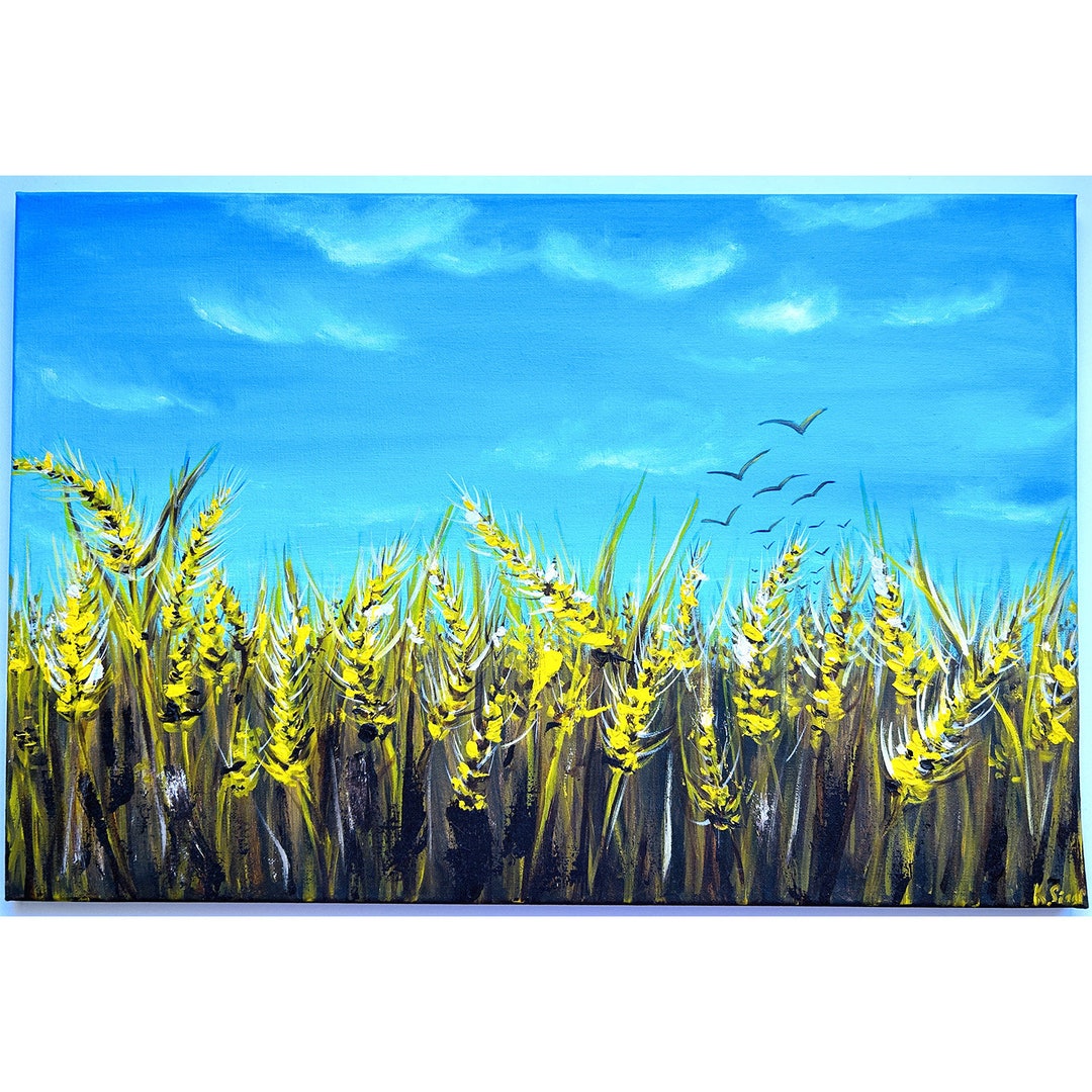 Field Painting Painting Original Field Painting Wheat Field Painting ...