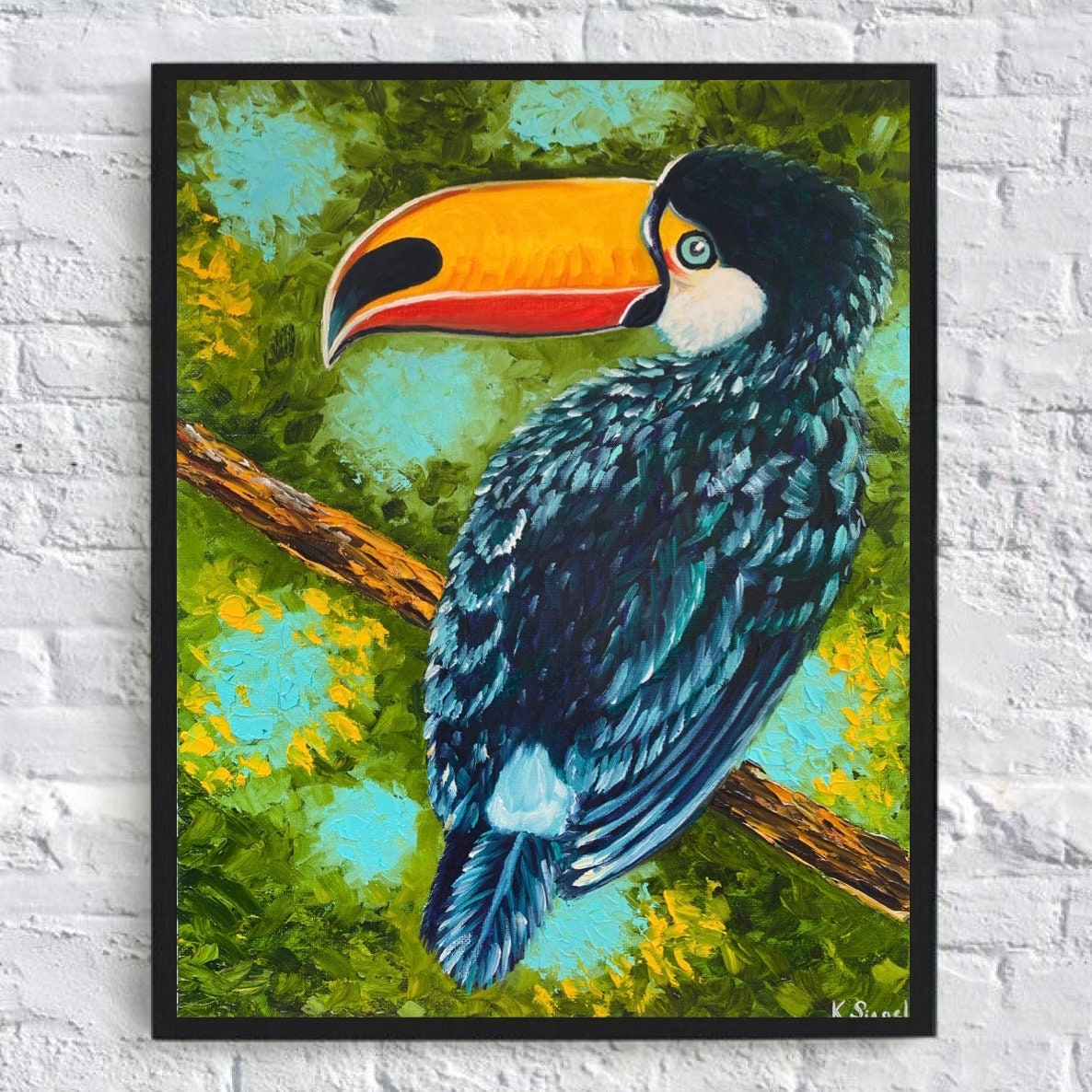 Toucan Painting Original Art Toucan Birds Painting Tropical Birds Art ...