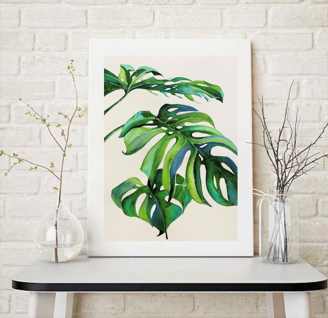 Monstera Print Tropical Plant Art Monstera Poster Cheese Plant Print ...