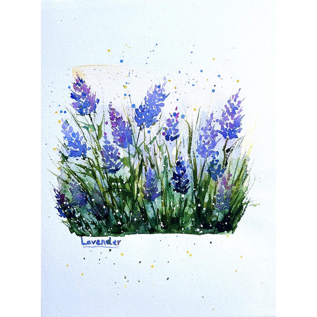 Lavender Painting Original Art Lavender Flowers Artwork Provence ...