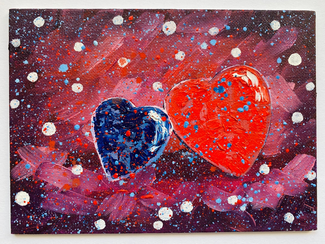 Hearts Painting Valentine's Day Painting Valentines Day Painting Red ...