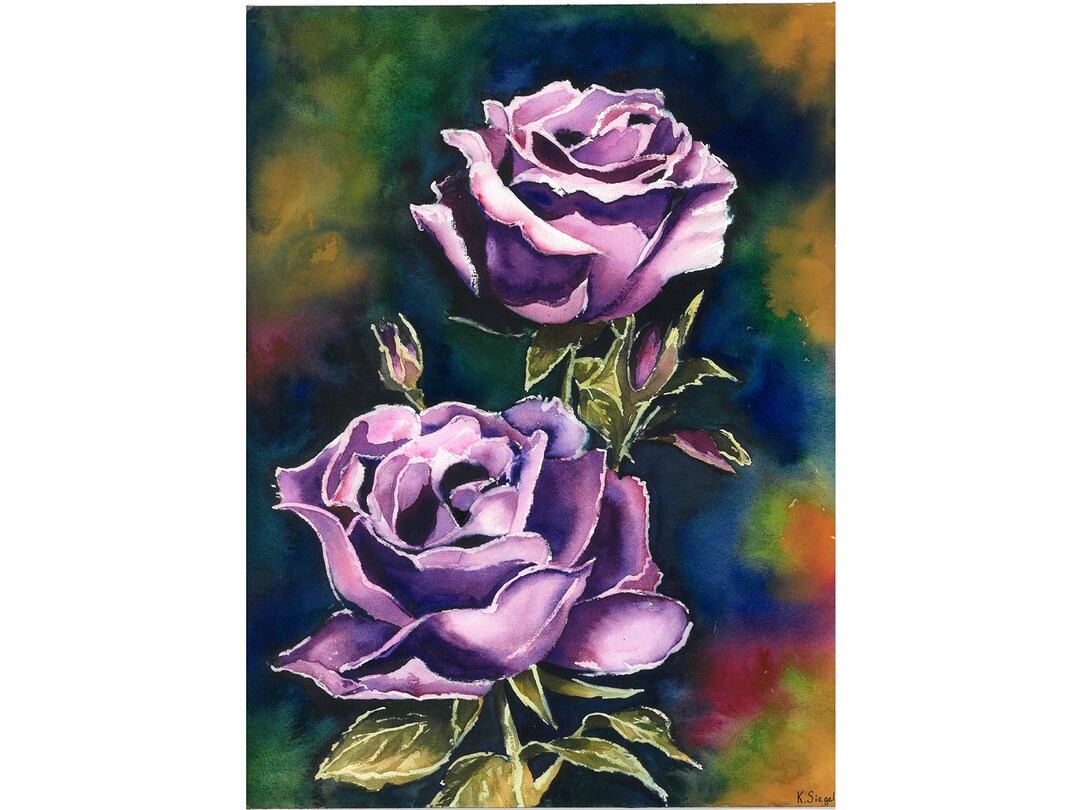 Roses Painting Original Art Garden Roses Artwork Pink Roses Painting ...