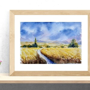 Field Painting Original Art Summer Landscape Painting Path in the Field ...