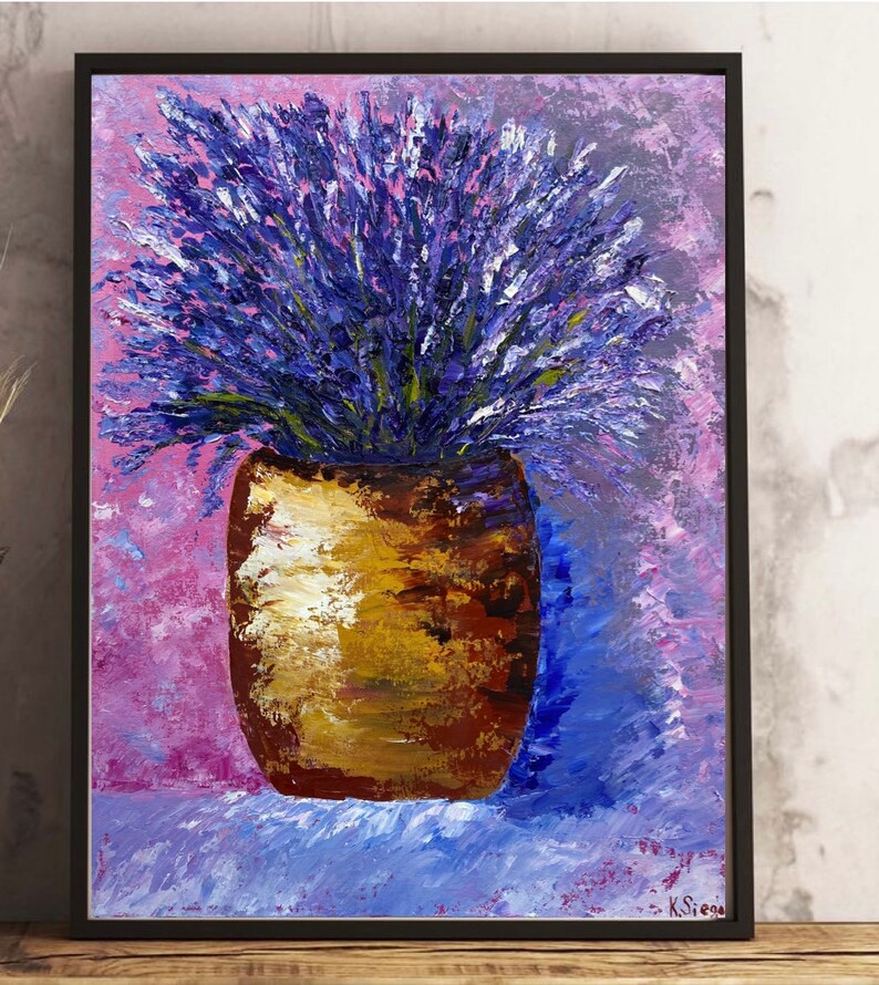 Lavender Painting Original Art Lavender Flowers Artwork Provence ...