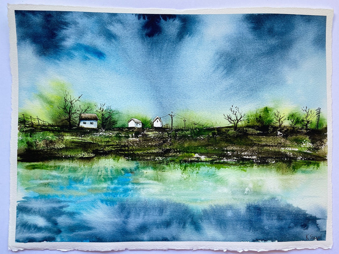 Countryside Painting Abstract Landscape Painting Original Art Abstract ...