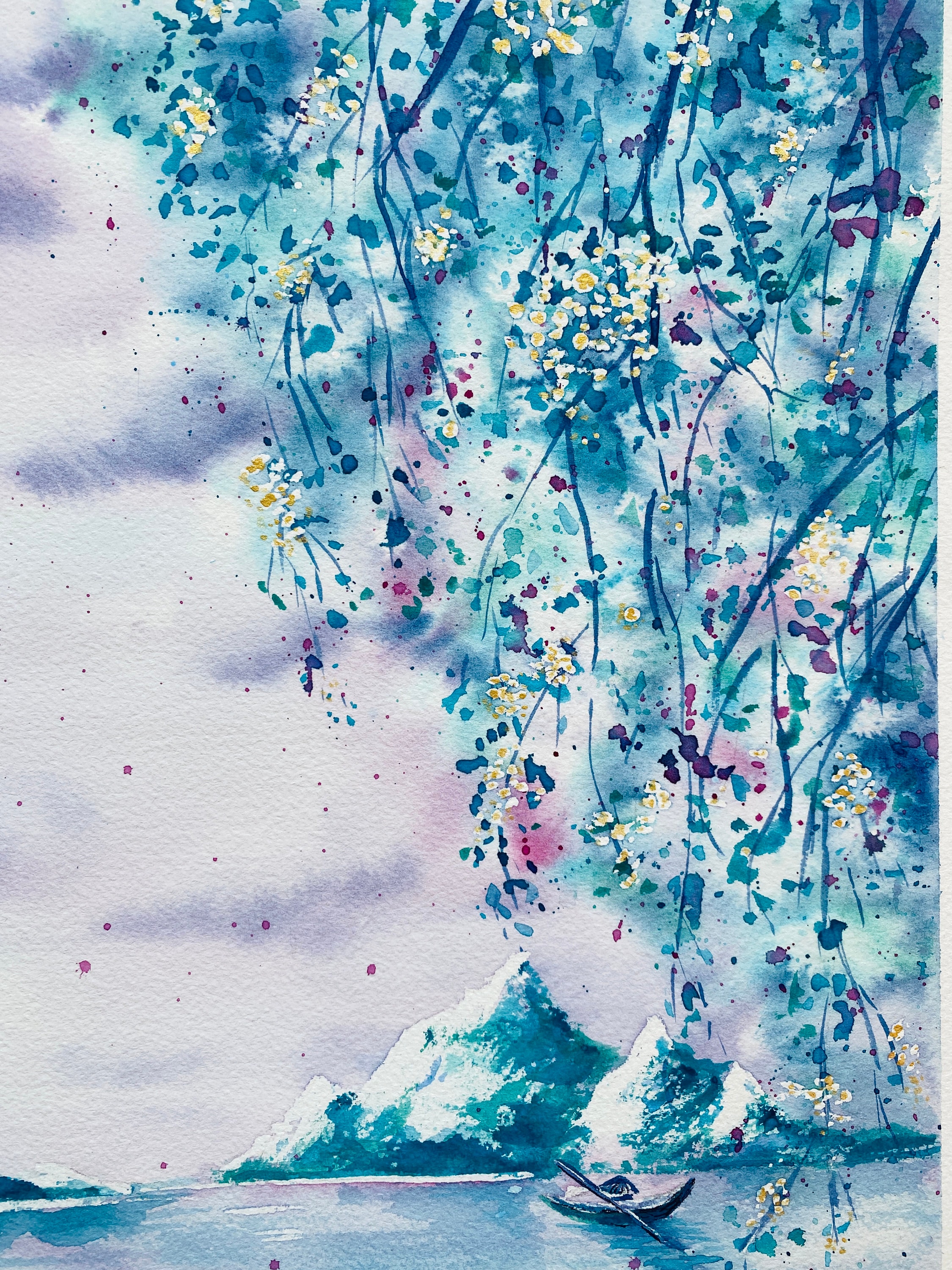 Japan Painting Original Art Watercolor Japan Art Sakura Painting Cherry ...