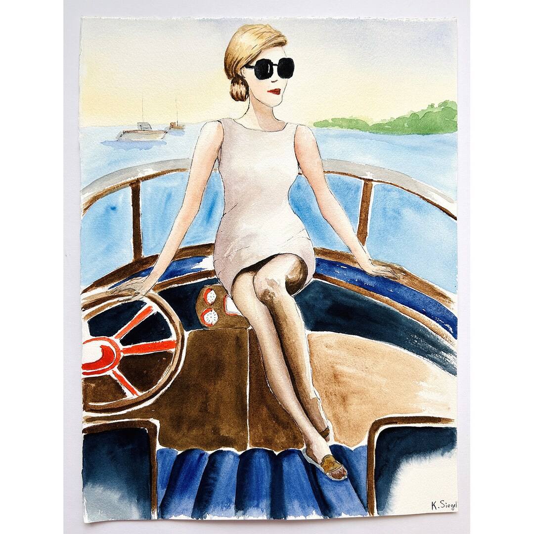 Girl in Car Painting Lady in Car Painting Fashion Art Original ...