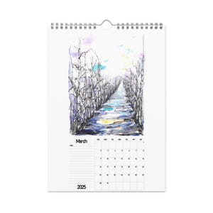 Wall Calendar 2025 Art Calendar Watercolor Painting Calendar 2025 ...