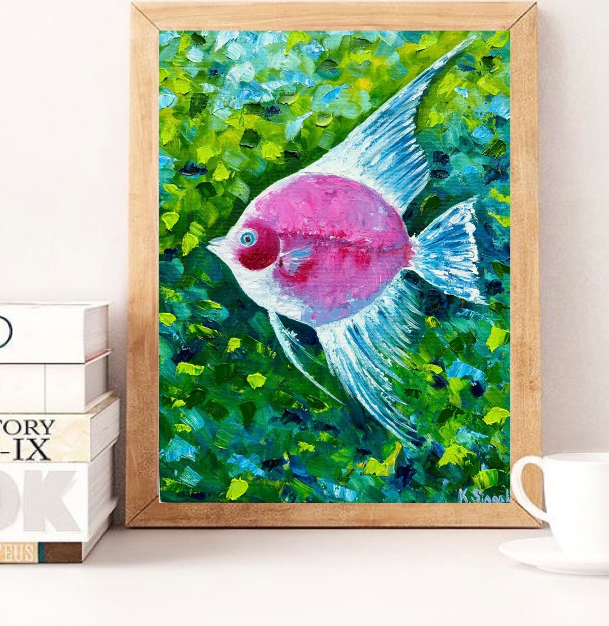 Angelfish Painting Original Art Angelfish Art Tropical Fish - Etsy