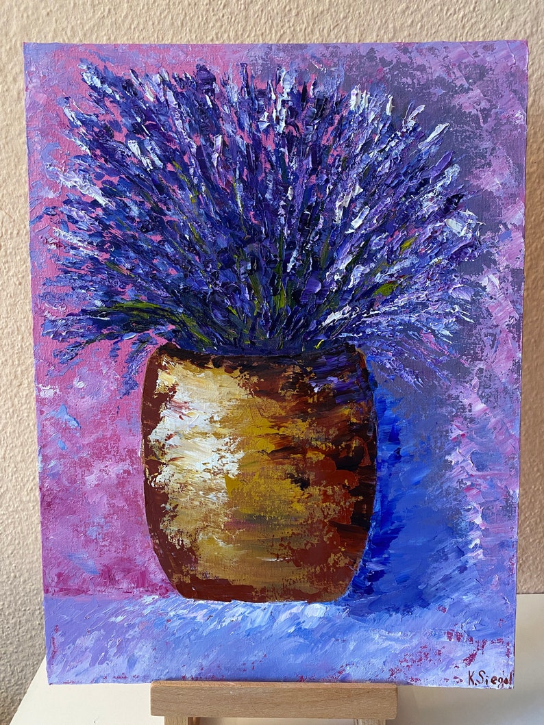 Lavender Painting Original Art Lavender Flowers Artwork Provence ...