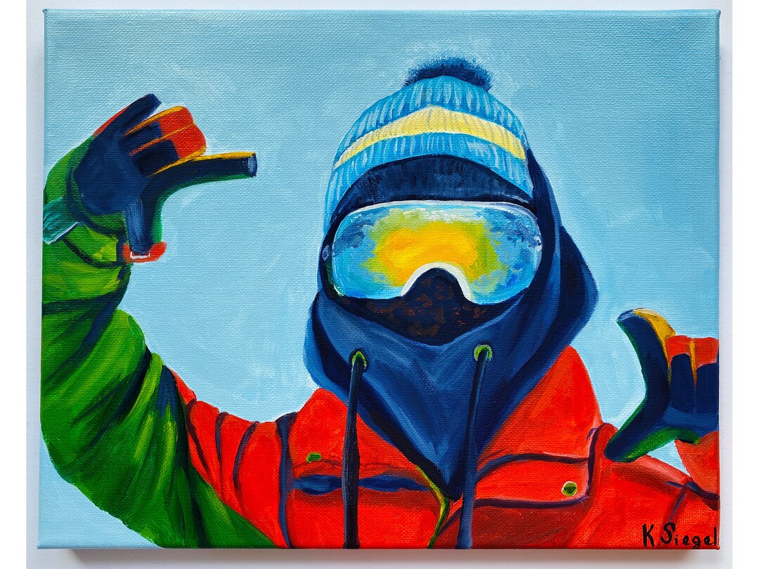 Snowboard Art Winter Sport Art Original Art Snowboard Painting ...
