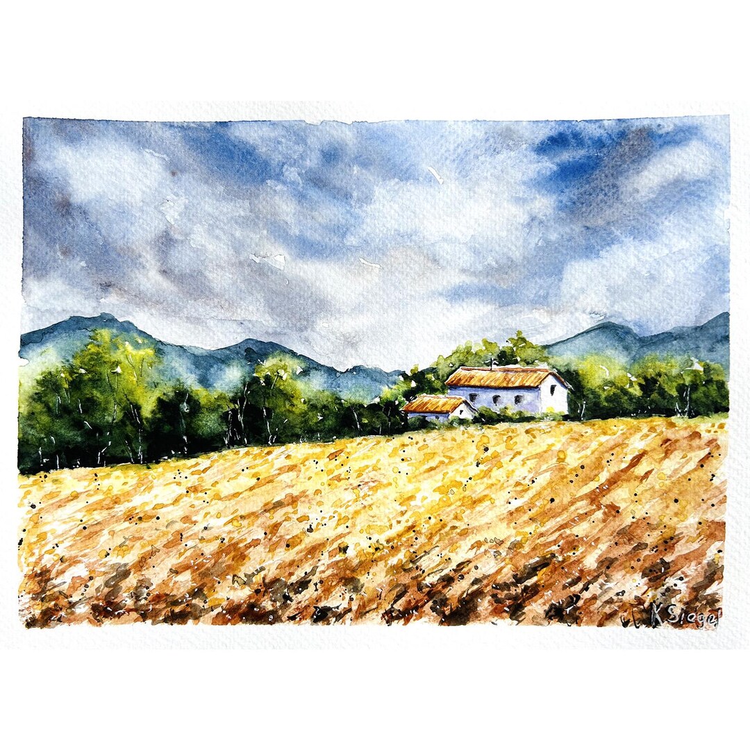 Field Painting Original Art Summer Landscape Art Big Field Art ...