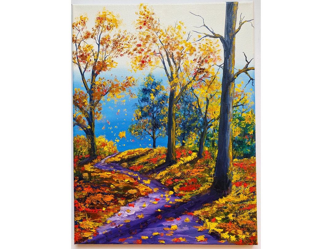 Autumn Oil Painting Original Art Fall Painting Autumn Landscape Fall ...