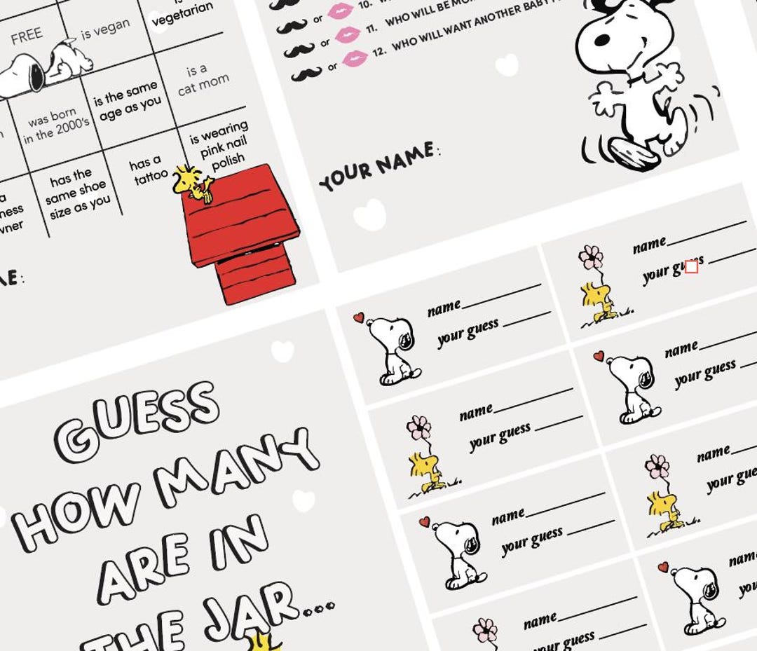 Baby Shower Games - Black & White Dog - Etsy