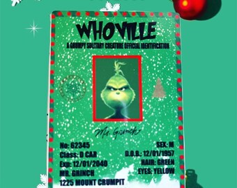 Grinch Id Card - Etsy