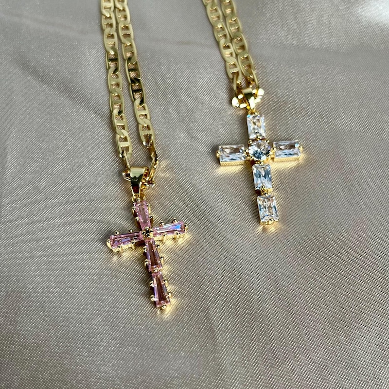 Pink Cross Chains - Etsy
