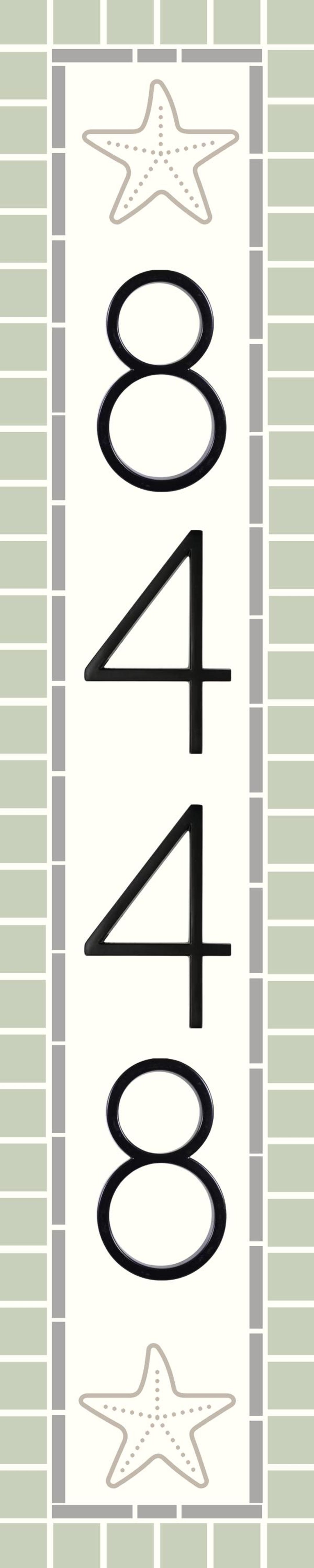 Custom 8448 Address Number Sign Mosaic House Numbers Starfish Handcut ...
