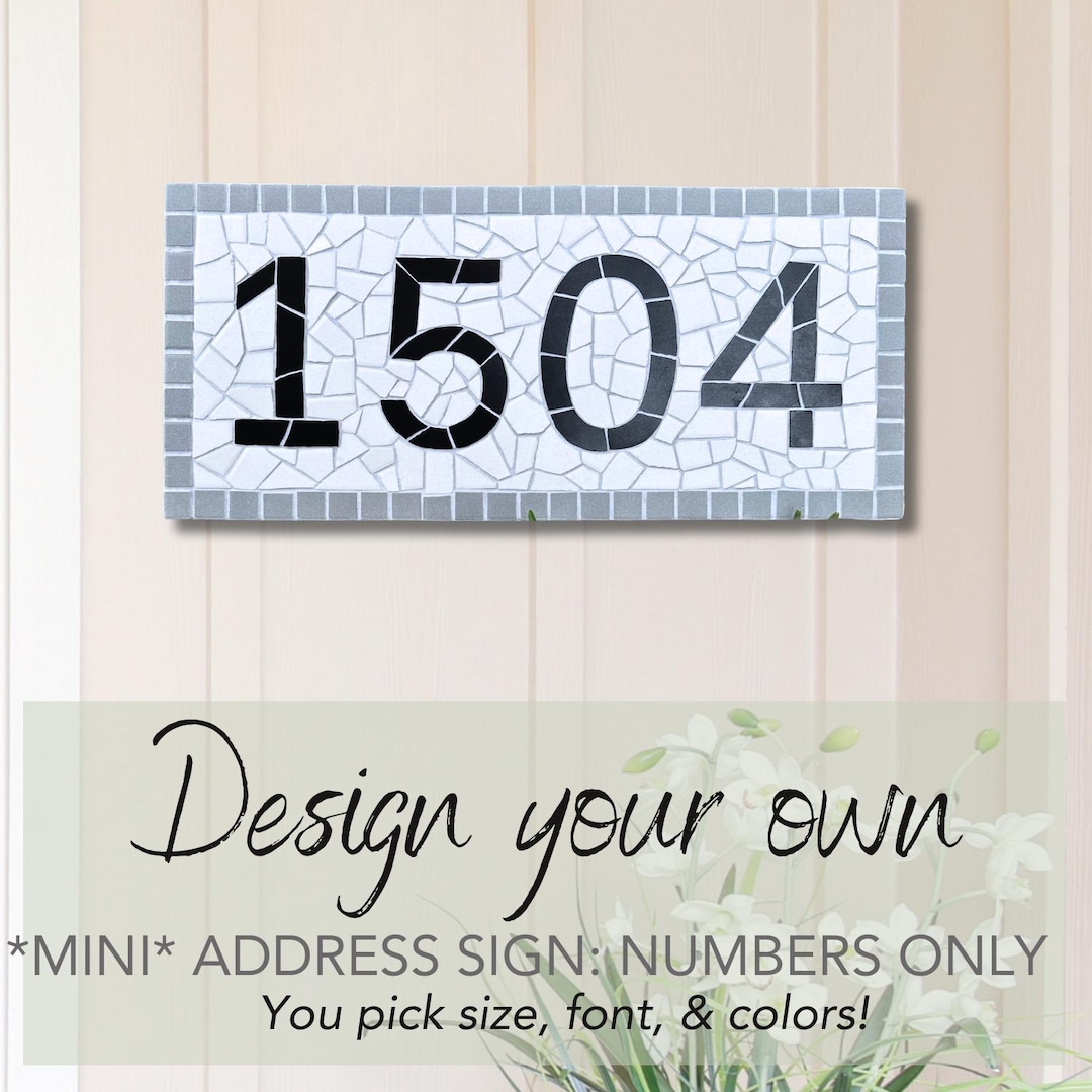 Custom *MINI* House Number Tile Sign | Address Sign | Mosaic House ...