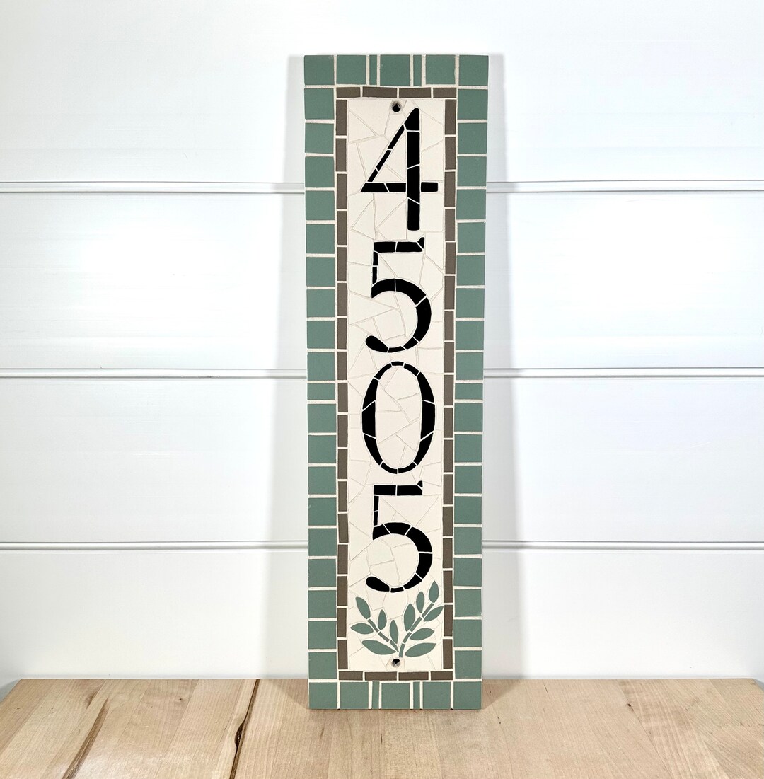 Vertical Address Number Sign - Black Metal House Numbers - Olive Branch ...