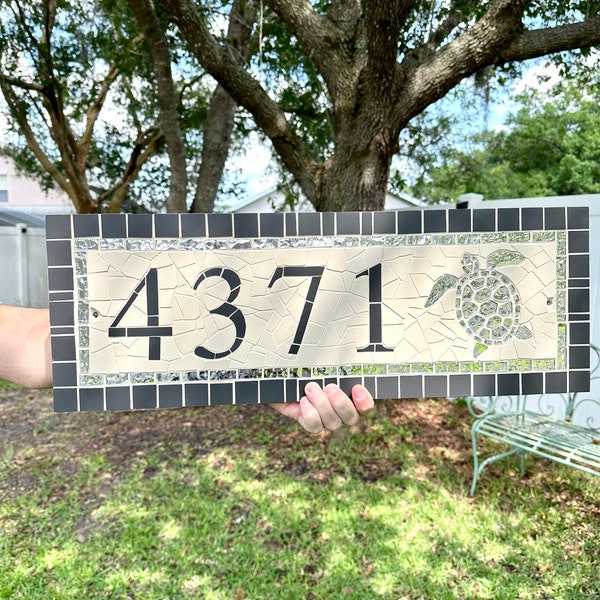 Mosaic Address Sign - Etsy