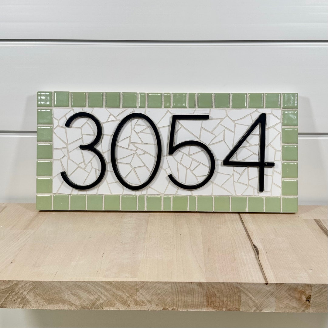 Address Number Sign Black Metal House Numbers Handcut/handcrafted Tile ...