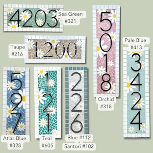 Floral Daisy Address Number Sign - Black Metal House Numbers - Handcut ...