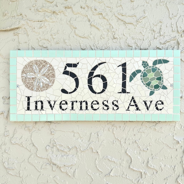Mosaic Address Sign - Etsy