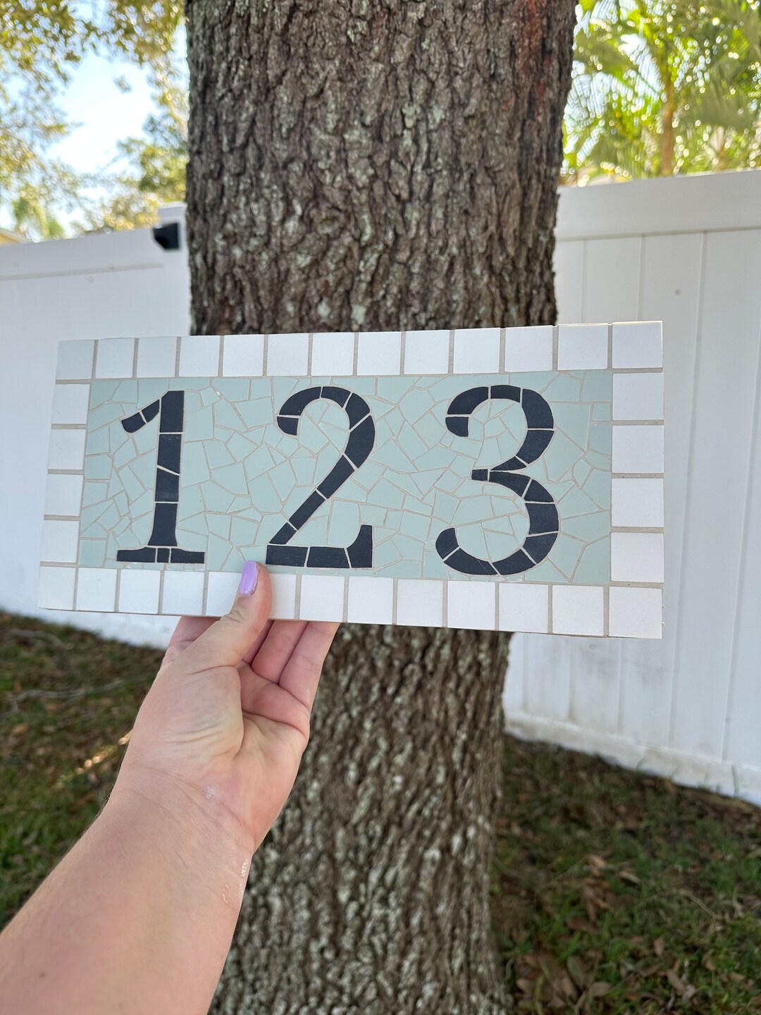 MINI Address Number Sign Black Mosaic House Numbers Handcut/handcrafted ...