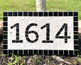Address Number Sign Black Metal House Numbers Handcut/handcrafted Tile ...