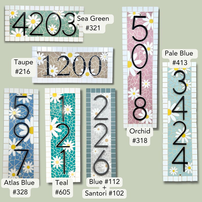Floral Daisy Address Number Sign - Black Metal House Numbers - Handcut ...