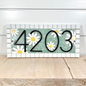 Floral Daisy Address Number Sign - Black Metal House Numbers - Handcut ...