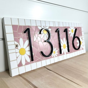 Floral Daisy Address Number Sign - Black Metal House Numbers - Handcut ...