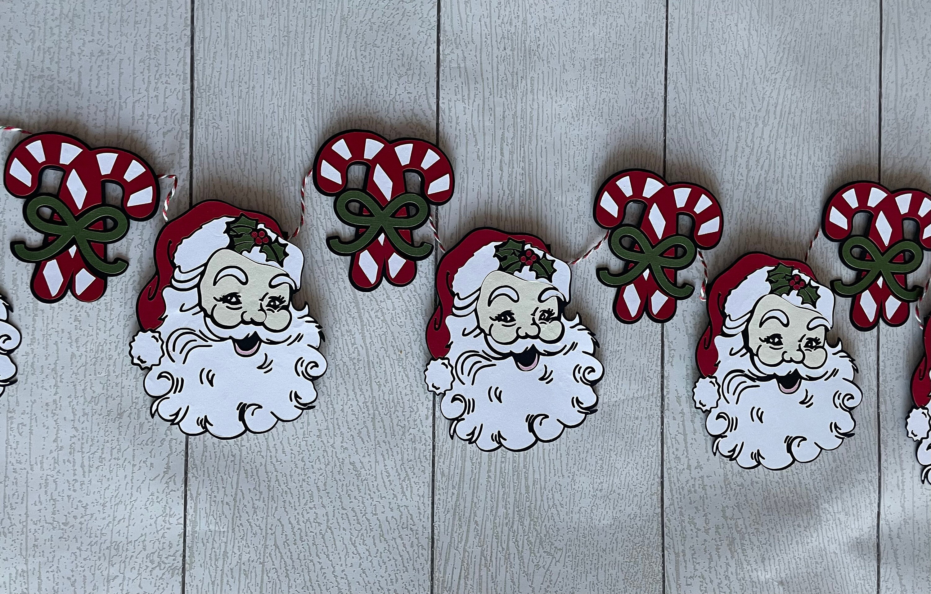 Vintage Santa Banner - Etsy