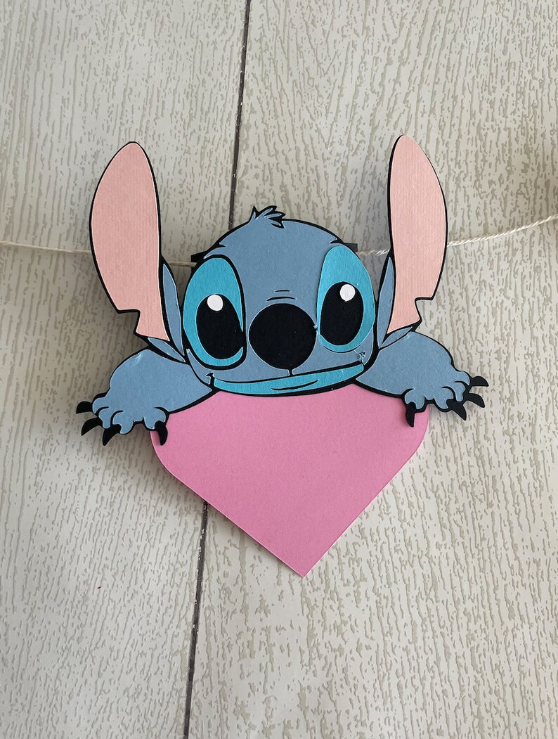 Stitch Conversation Hearts Banner - Etsy
