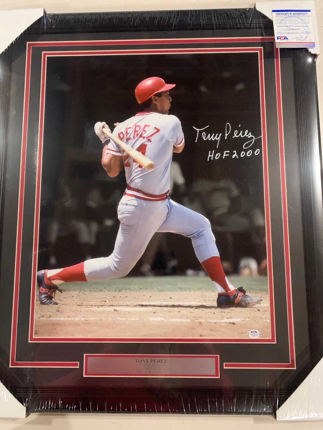 Tony Perez Autograph Signed Reds Inscribed HOF 2000 16x20 Photo Black ...